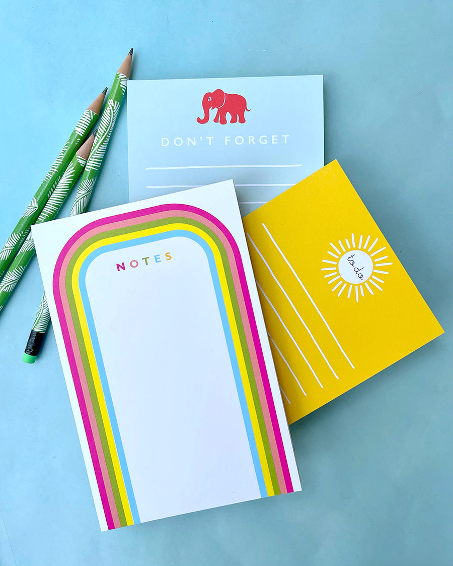 Rainbow Happy Notepad – J.Falkner Cards