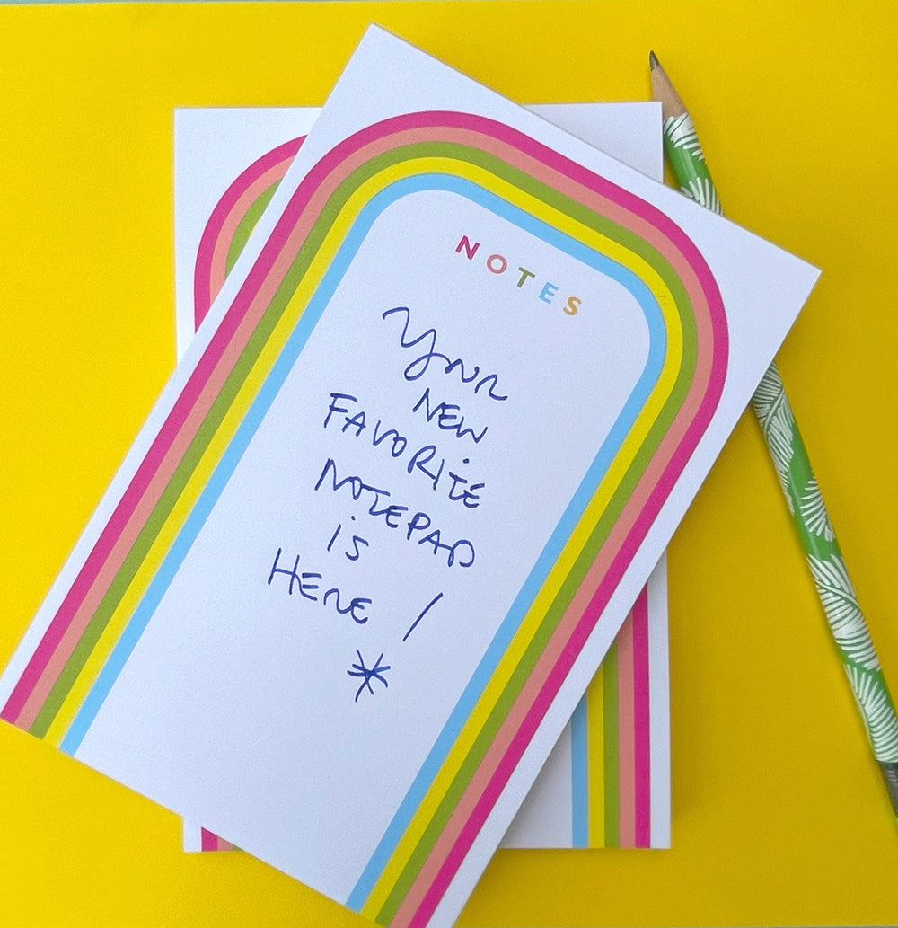 Rainbow Happy Notepad – J.Falkner Cards